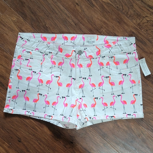total girl | Bottoms | Girls Bright Summer Tropical Flamingo Shorts ...